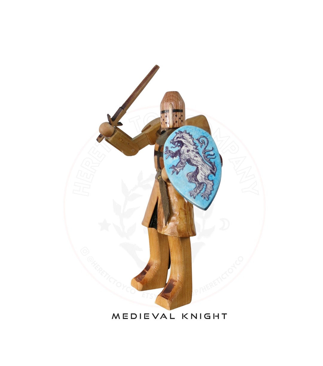 Wooden Medieval Knight Action Figure, Handmade Toy, Eco-friendly Gifts ...