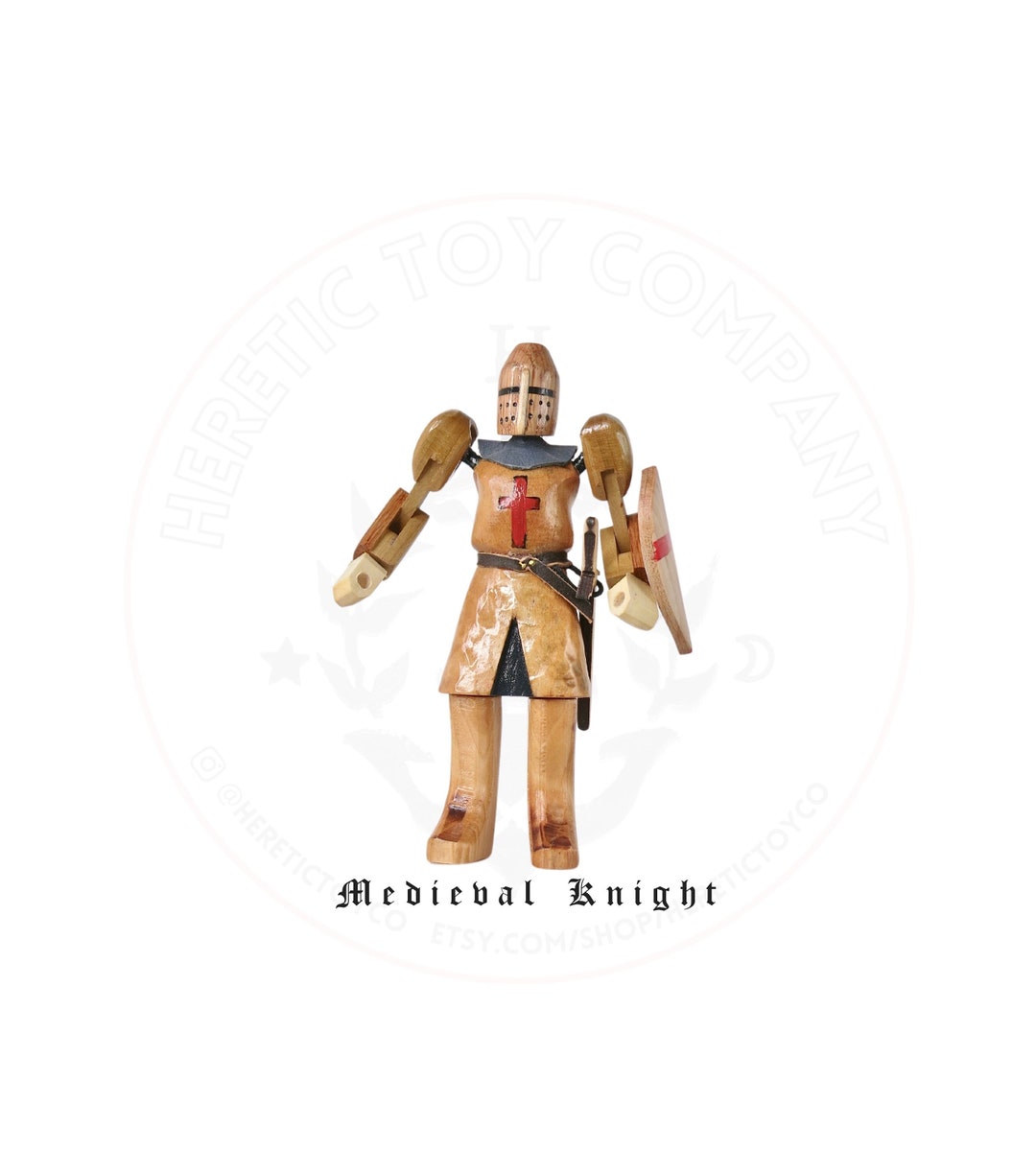 Wooden Medieval Knight Action Figure, Handmade Toy, Eco-friendly Gifts ...