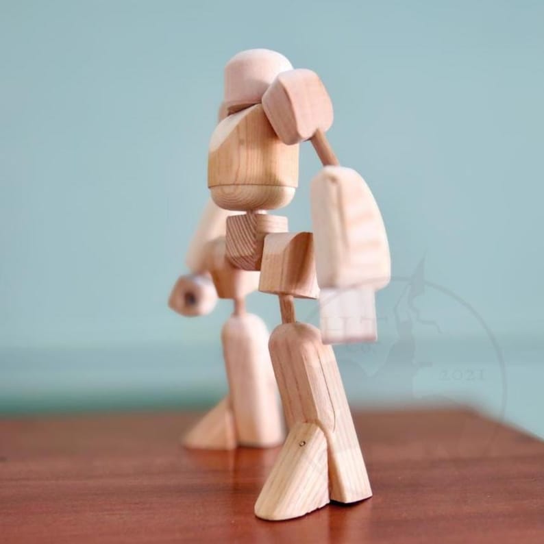 DIY Wooden Robot Toy Kit: Unfinished Action Figure Craft Project - Etsy