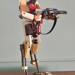 Handcrafted Wooden Articulated Action Figure With Porcelain Skull - Etsy