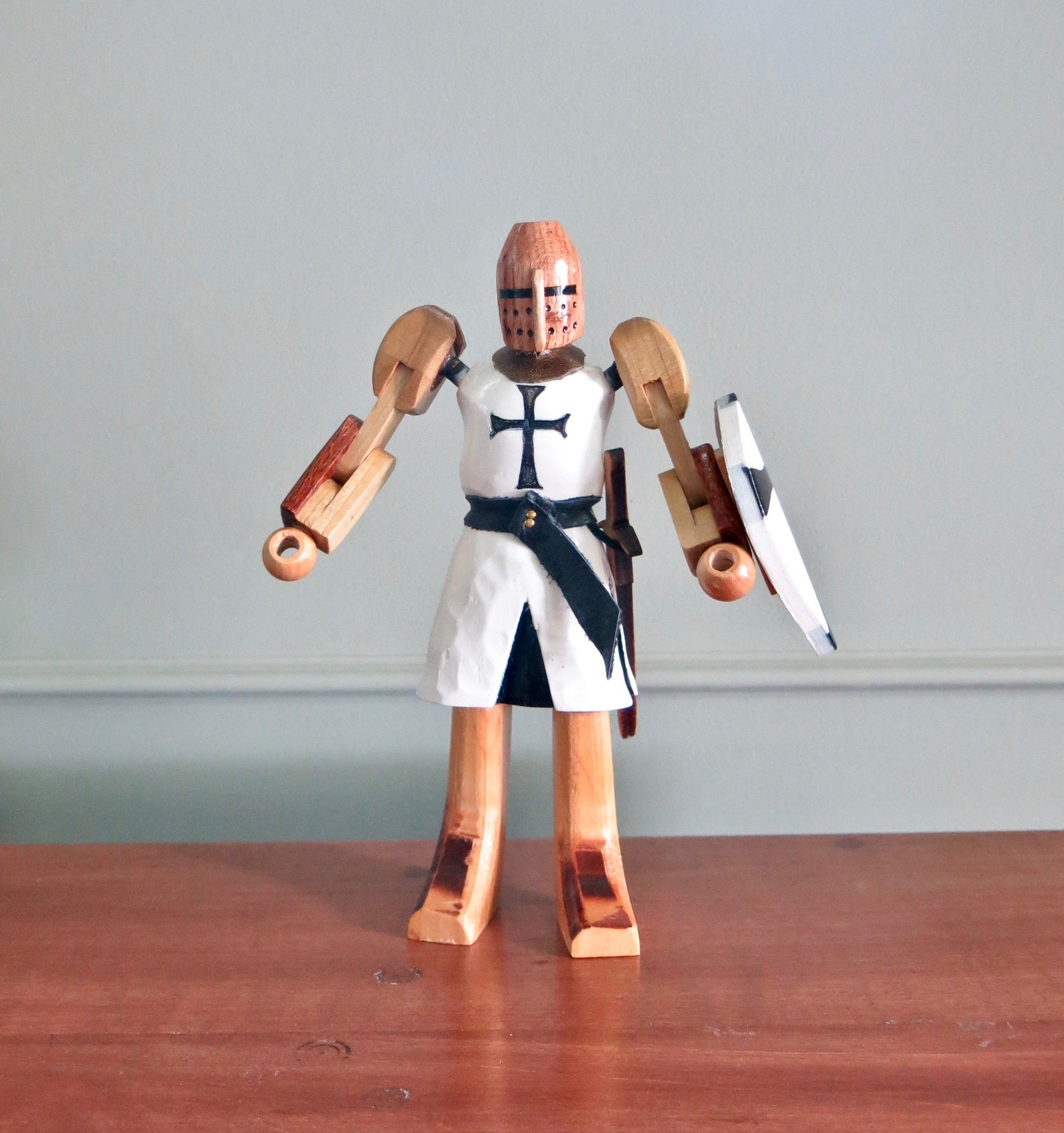 Wooden Medieval Knight Action Figure Handmade Toy - Etsy