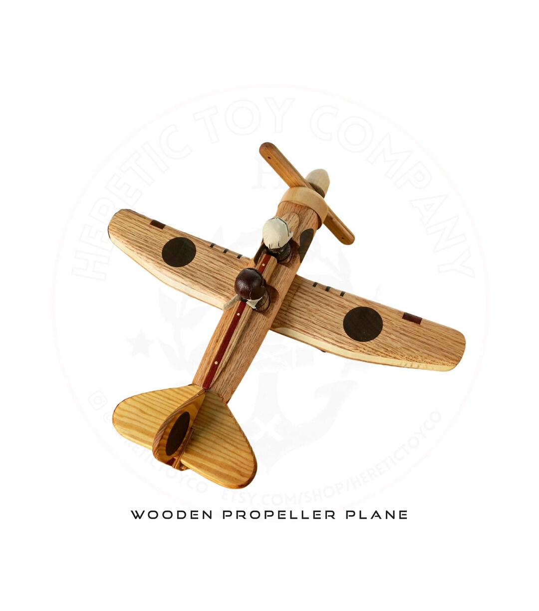 Wooden Airplane Toy, Handmade Propeller Plane, Magnetic Toy, Removable ...
