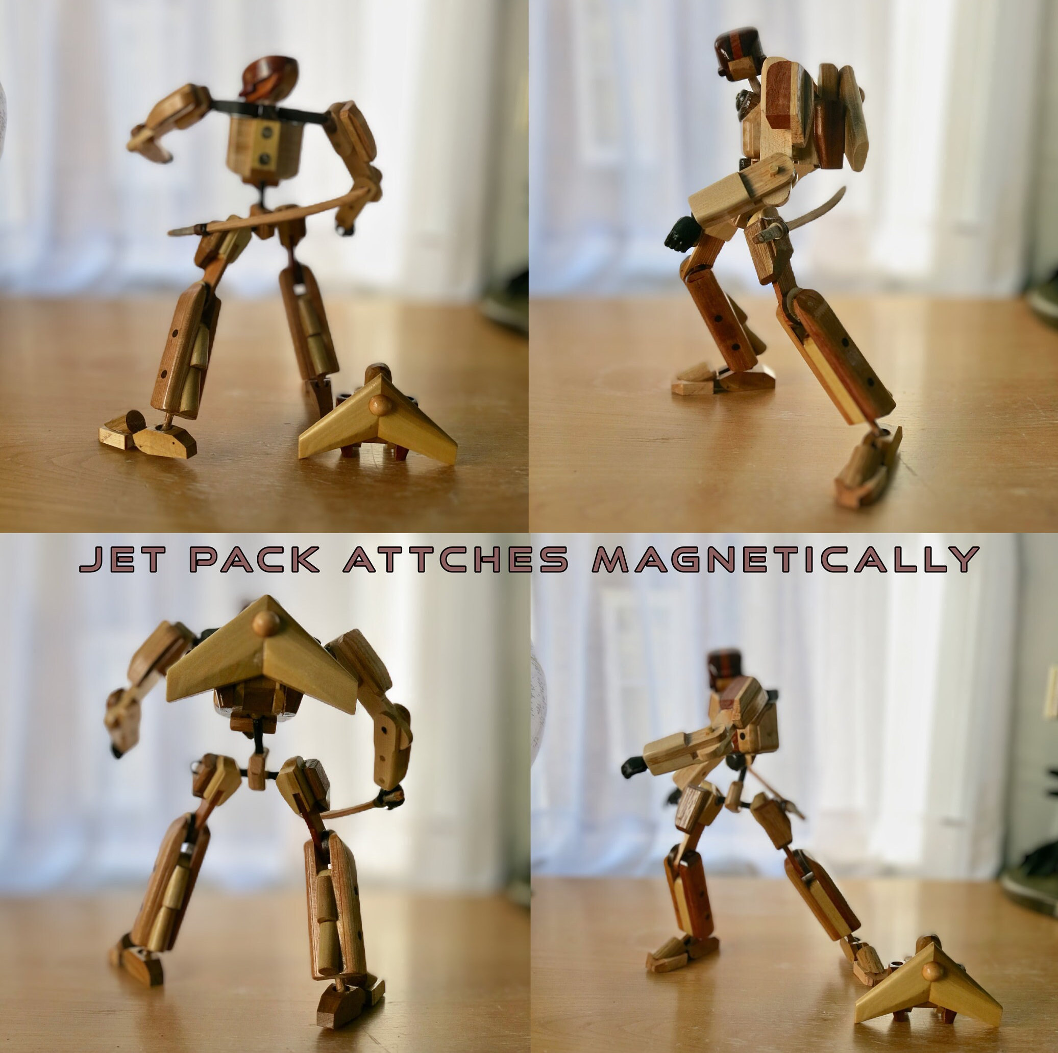 Action Figure Robot Samurai Removable Jet Pack Handcrafted Toy - Etsy
