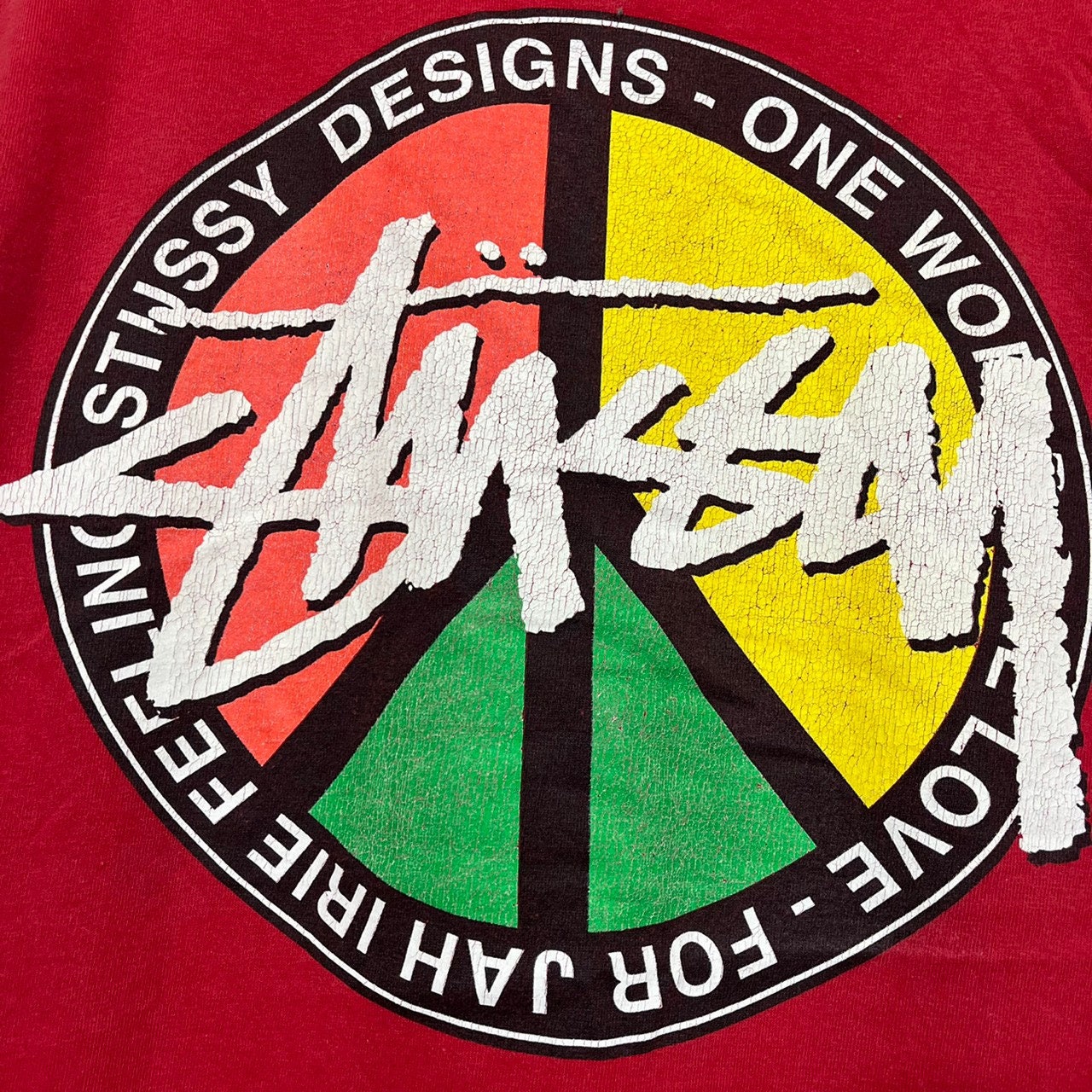 Vintage 90's STUSSY Rasta PEACE Shirt - Etsy