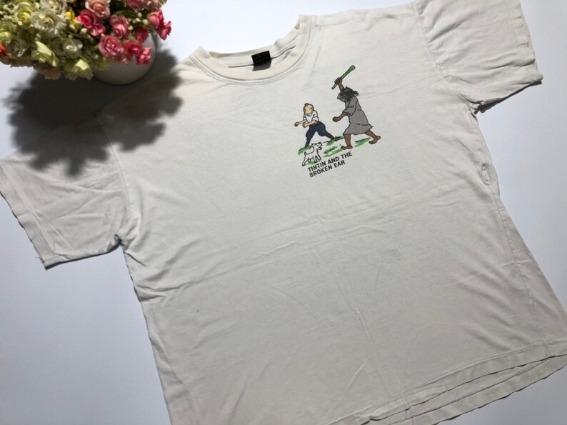 Vintage 90's Tintin Shirt Tintin and the Broken Bar Shirt - Etsy