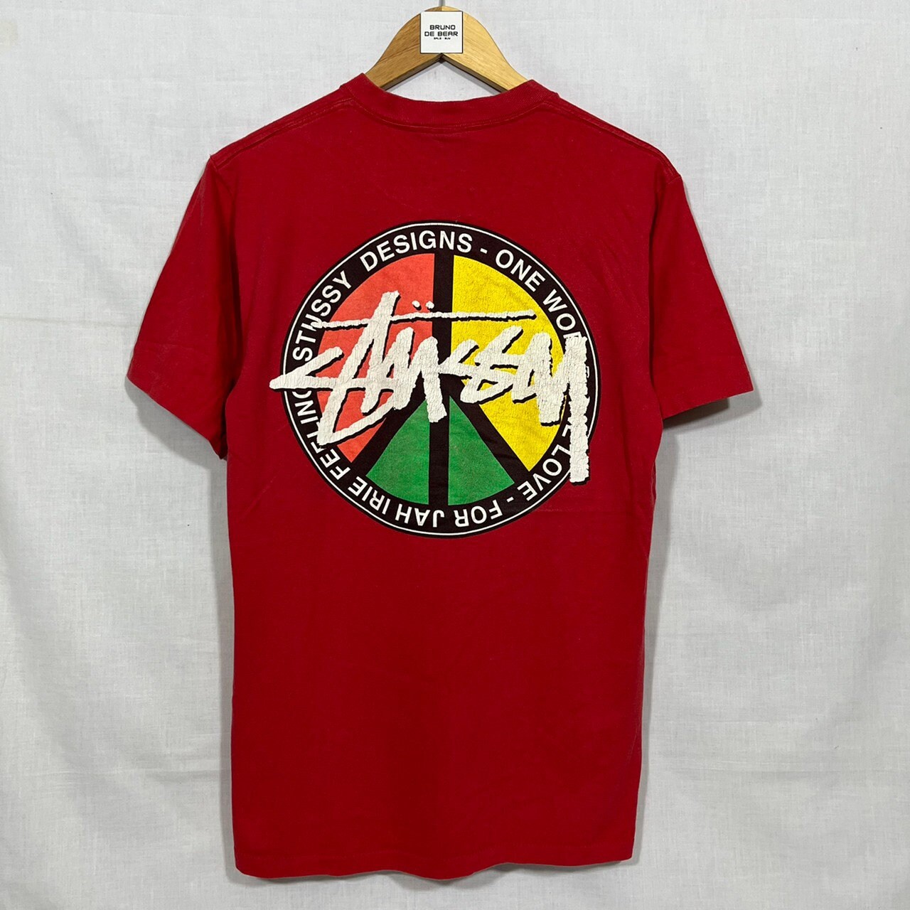 Vintage 90's STUSSY Rasta PEACE Shirt - Etsy