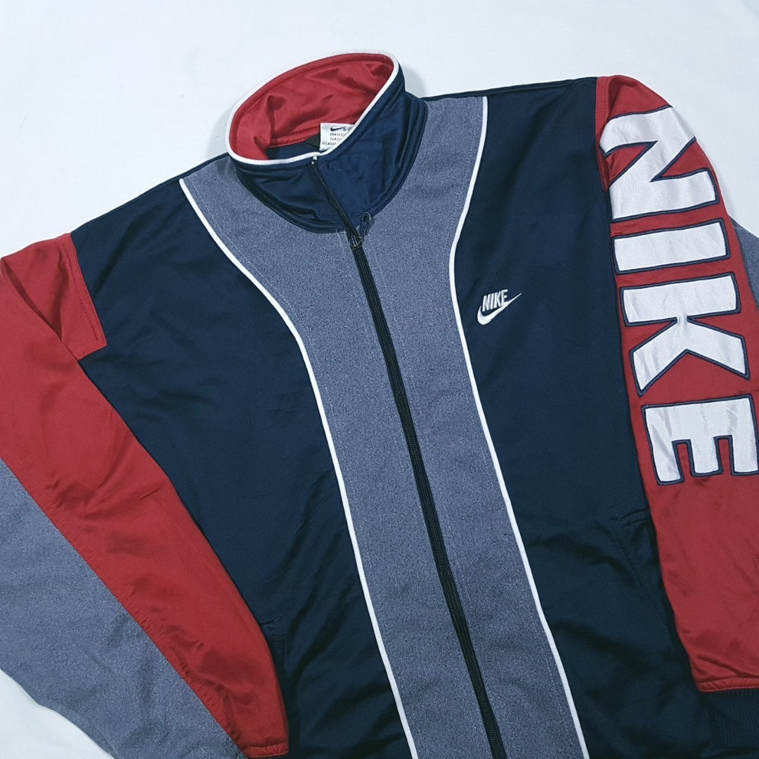 Vintage Nike Tape Track Jacket XLarge Double Double Vintage