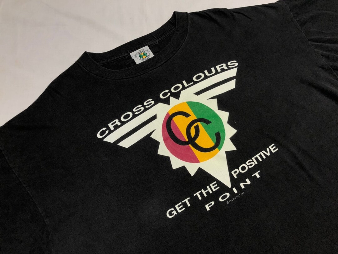 Vintage 90's CROSS COLOURS Shirt Get the Positive Point - Etsy