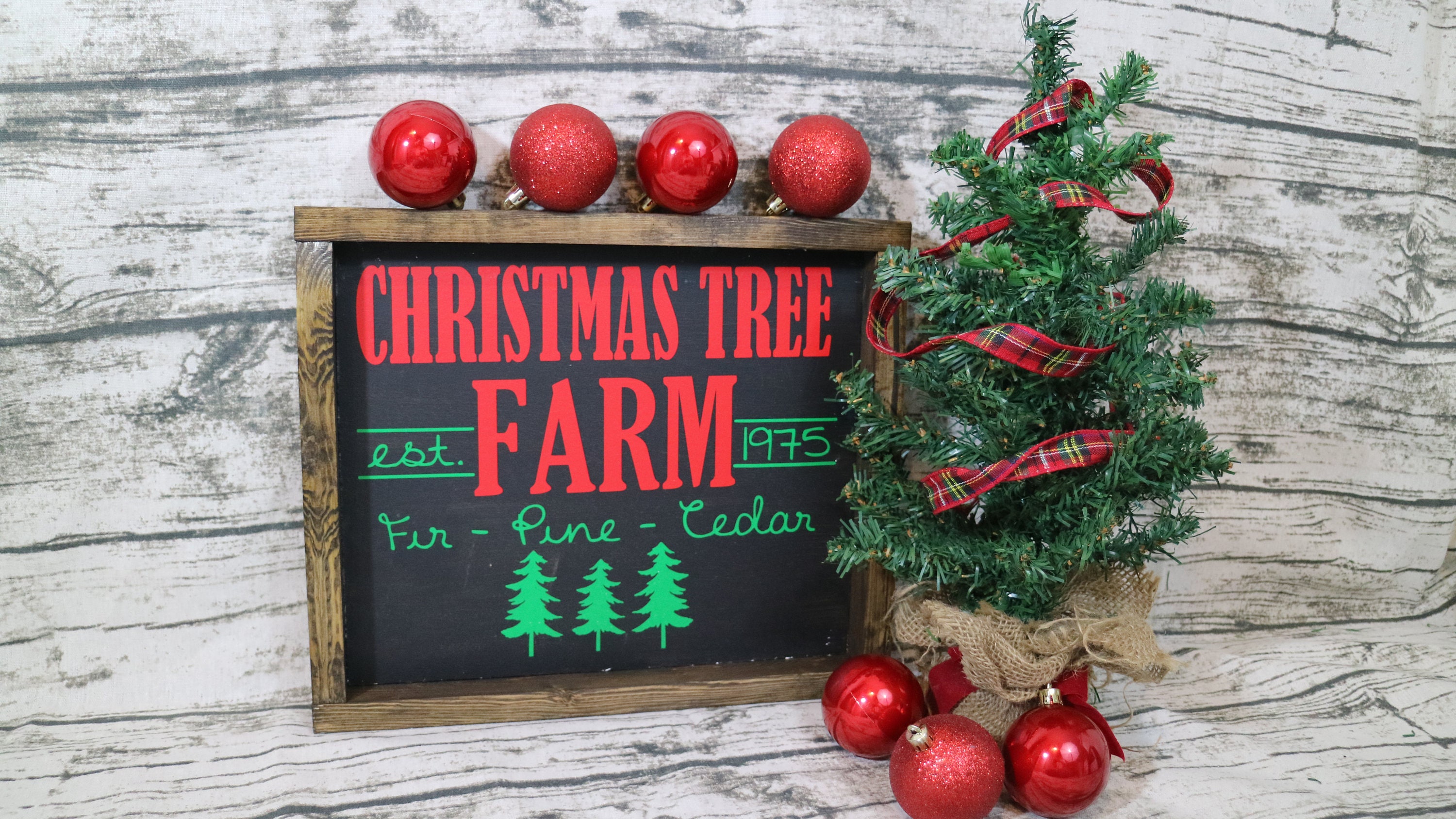 Farmhouse Style Christmas Tree Farm Wood Sign - Etsy