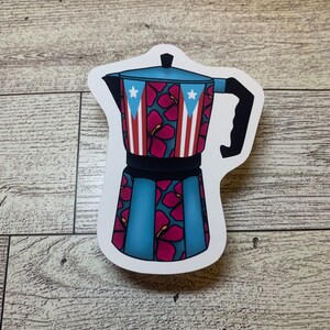 Cafetera Sticker | Café Y Pan Sticker | Puerto Rico Sticker - Etsy