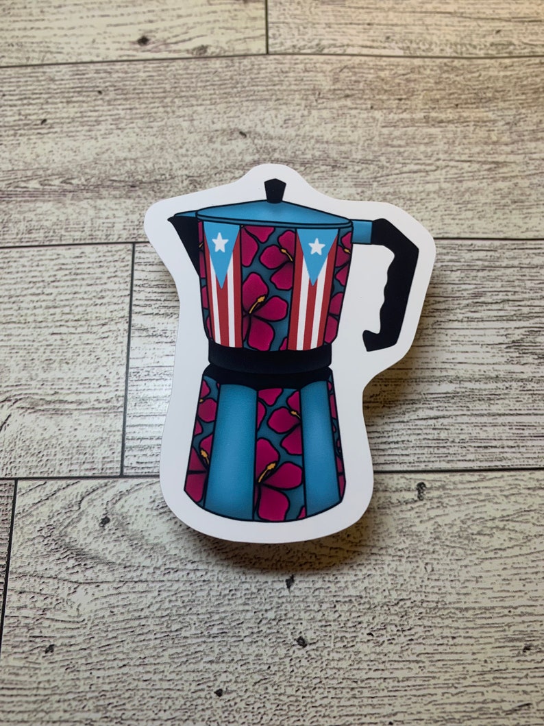 Cafetera Sticker | Café Y Pan Sticker | Puerto Rico Sticker - Etsy