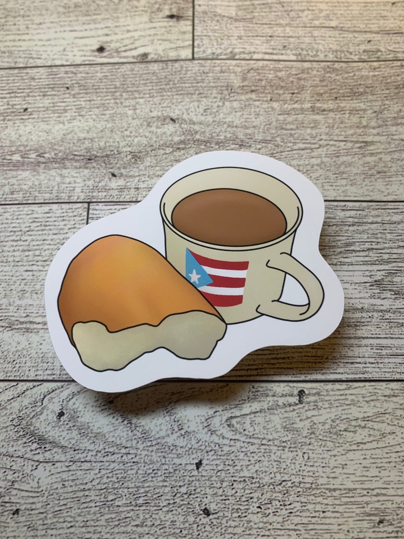 Cafetera Sticker | Café Y Pan Sticker | Puerto Rico Sticker - Etsy