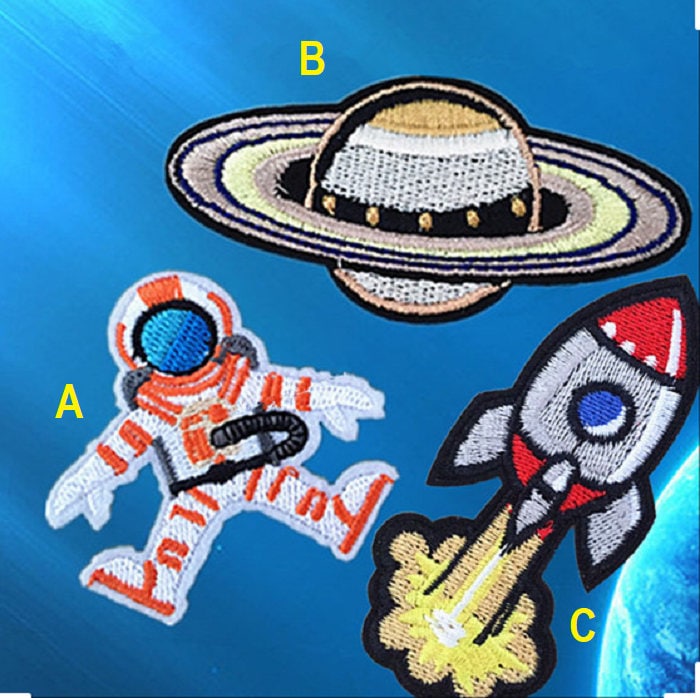 Astronaut Embroidered Iron on Patch, Planet Sewing Patch, Rocket Patch ...