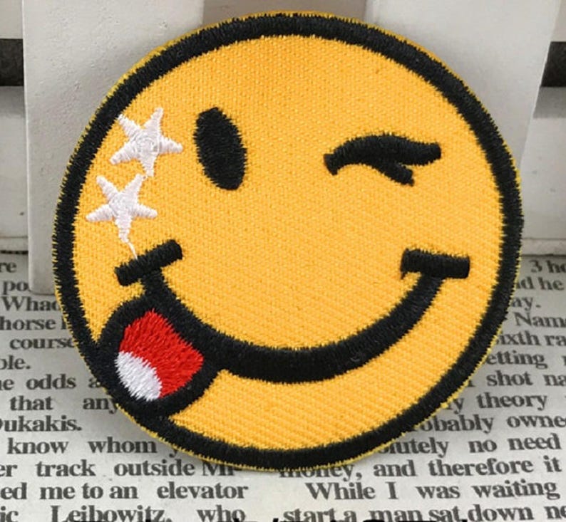 Smiley Face Embroidered Patch, Emoji Sew on Patch, Smiley Iron on Patch ...