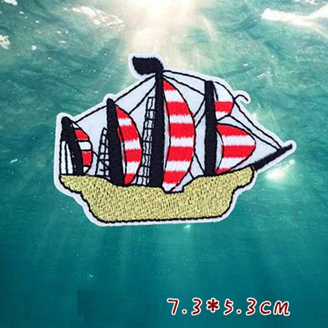 Boat Embroidered Iron on Patch, Boat Sewing Patch, Boat Patch - Etsy