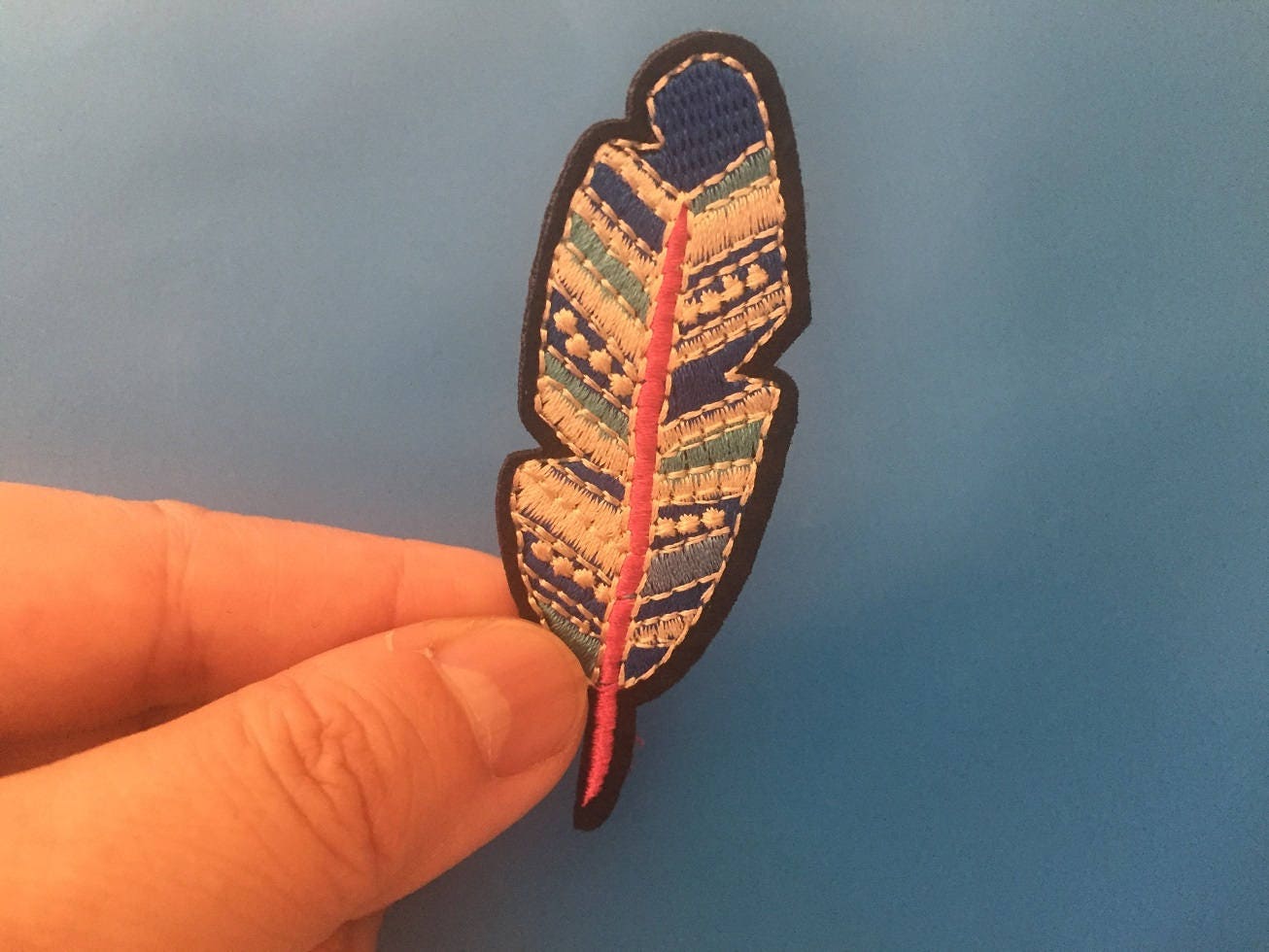 Feather Embroidered Iron on Patch, Feather Patch - Etsy