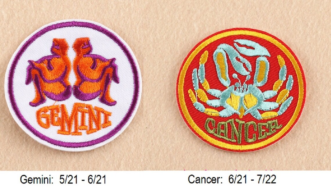 ZODIAC Embroidered Patch Zodiac Iron on Patch ASTROLOGY | Etsy