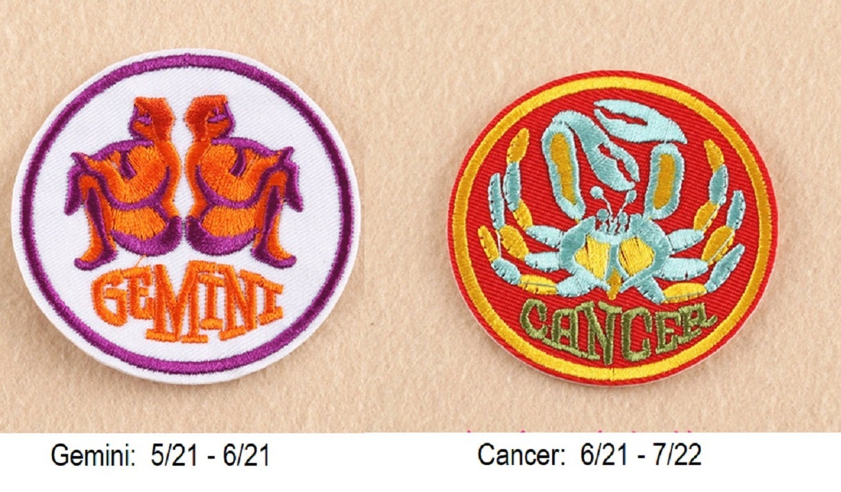 ZODIAC Embroidered Patch, Zodiac Iron on Patch, ASTROLOGY Patch ...