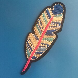 Feather Embroidered Iron on Patch, Feather Patch - Etsy