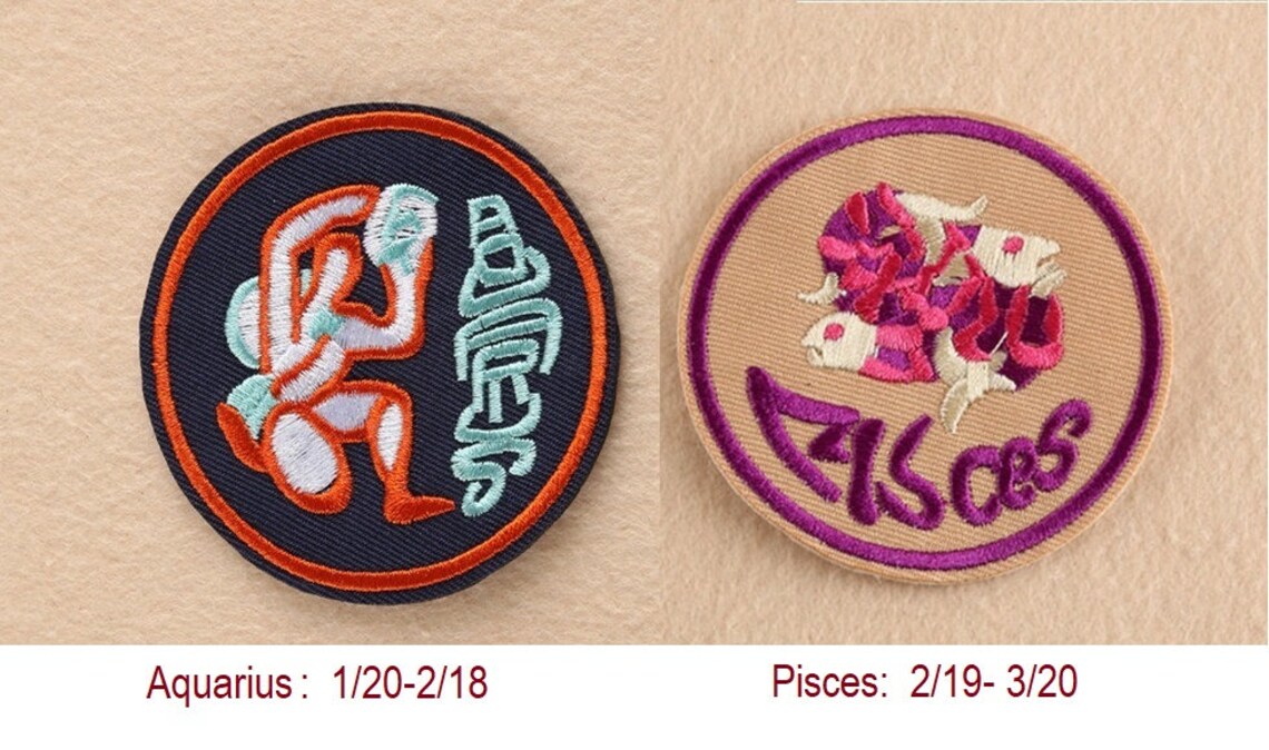 ZODIAC Embroidered Patch Zodiac Iron on Patch ASTROLOGY | Etsy