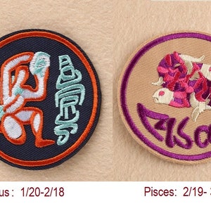 ZODIAC Embroidered Patch, Zodiac Iron on Patch, ASTROLOGY Patch ...