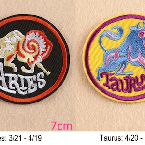 ZODIAC Embroidered Patch, Zodiac Iron on Patch, ASTROLOGY Patch ...