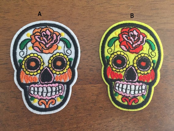 Skull Patch Skeleton Embroidered Patch Skeleton Iron on | Etsy