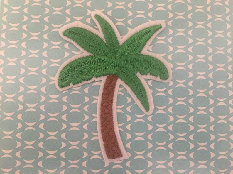 Palm Tree Embroidered Iron on Patch, Coconut Tree Patch, Tree Patch ...