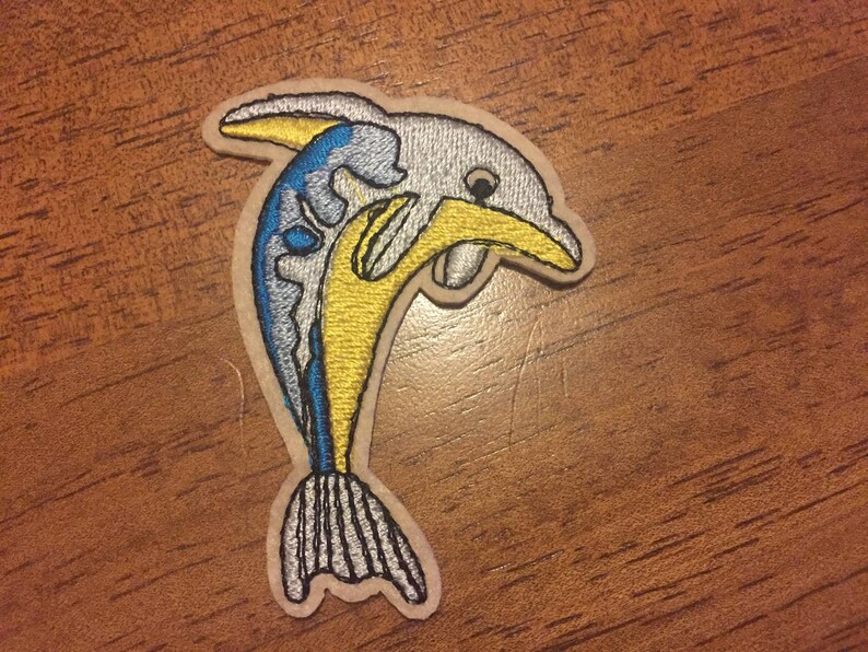 Fish Patch, Dolphin Embroidered Patch, Ocean Creatures Iron on Patch ...