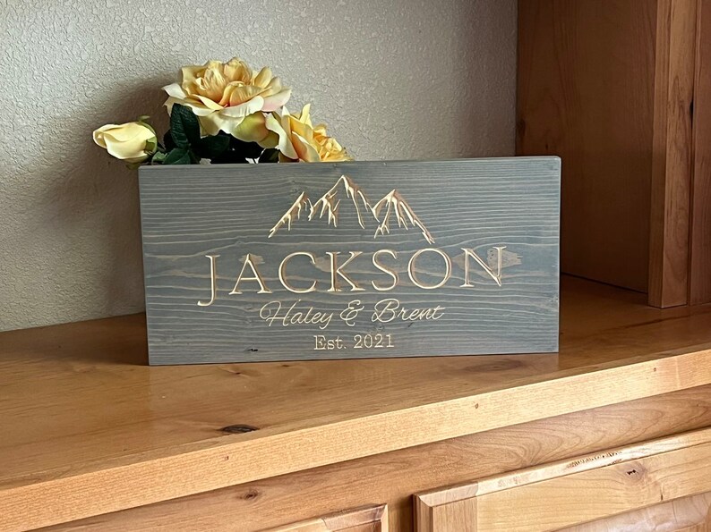 Personalized Engraved Mountain Wedding Sign - Etsy
