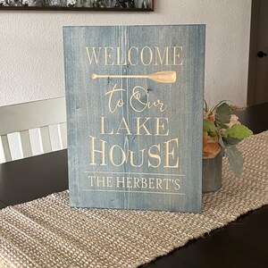 Personalized Engraved Welcome to Our Lake House Oar Sign - Etsy