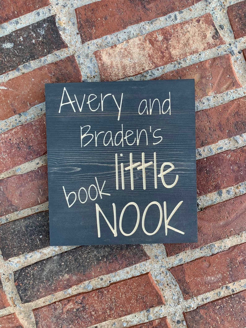 Personalized Engraved Book Nook Sign | Etsy