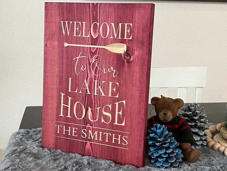Personalized Engraved Welcome to Our Lake House Oar Sign - Etsy