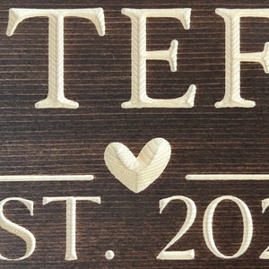 Personalized Engraved Mountain Wedding Heart Est Sign - Etsy