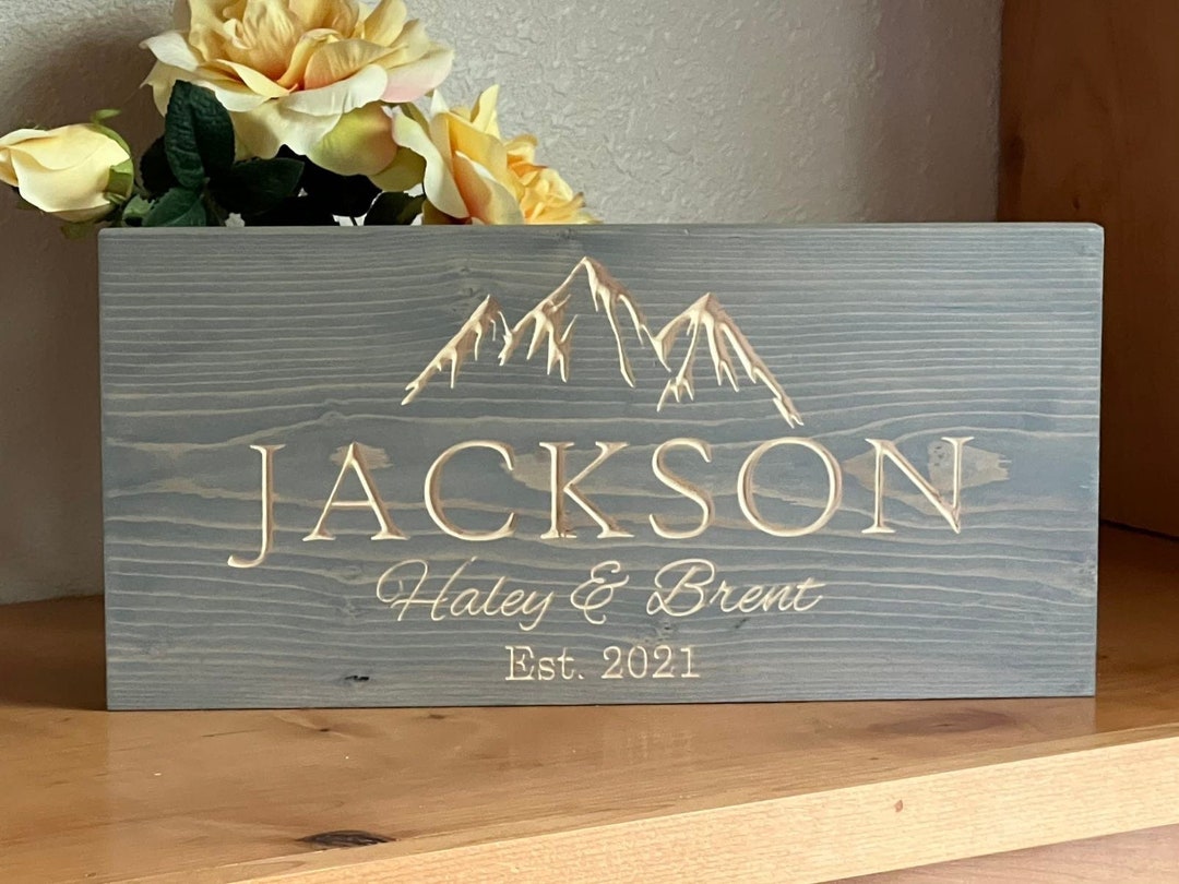 Personalized Engraved Mountain Wedding Sign - Etsy