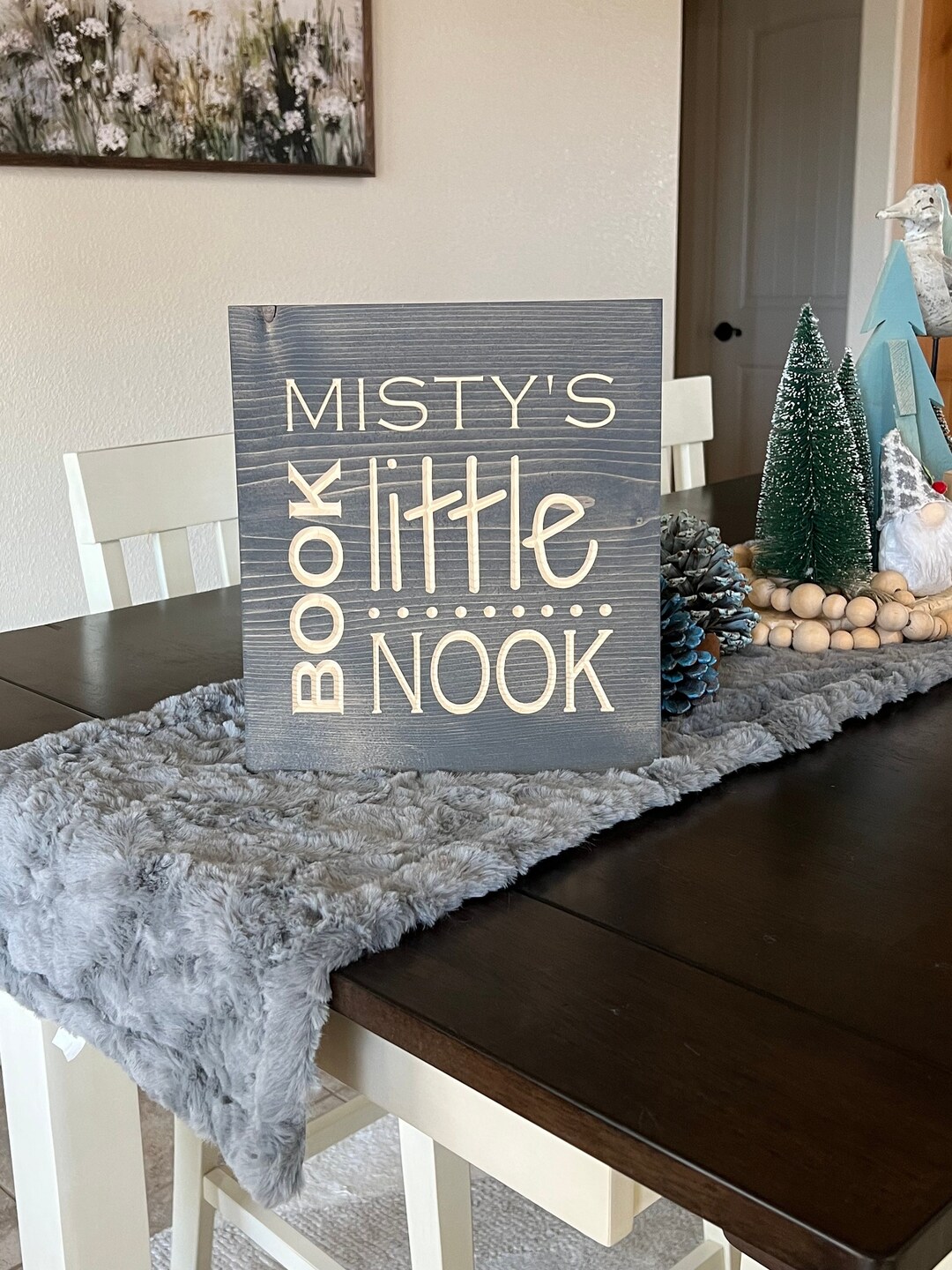 Personalized Engraved New Book Nook Sign - Etsy