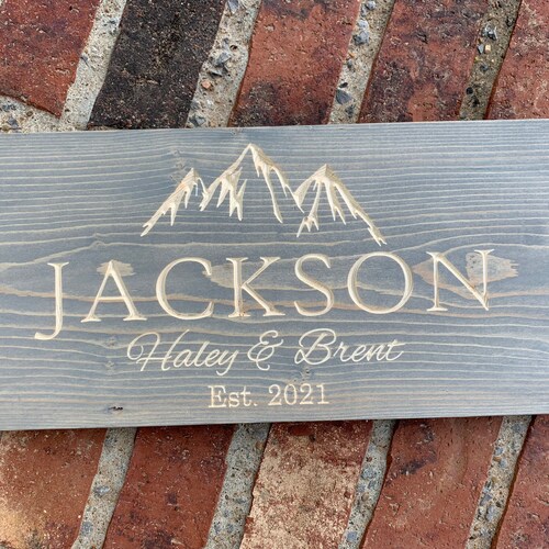 Personalized Engraved Mountain Wedding Sign - Etsy