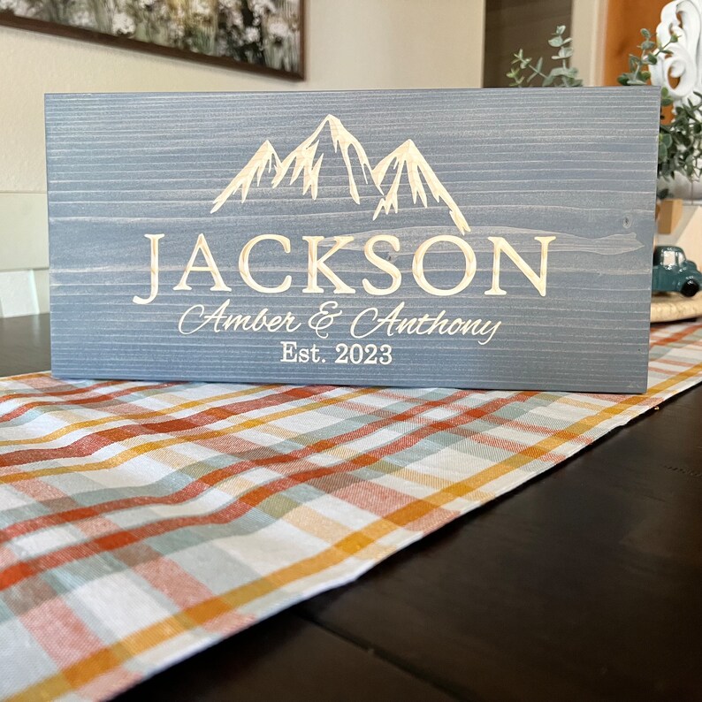 Personalized Engraved Mountain Wedding Sign - Etsy
