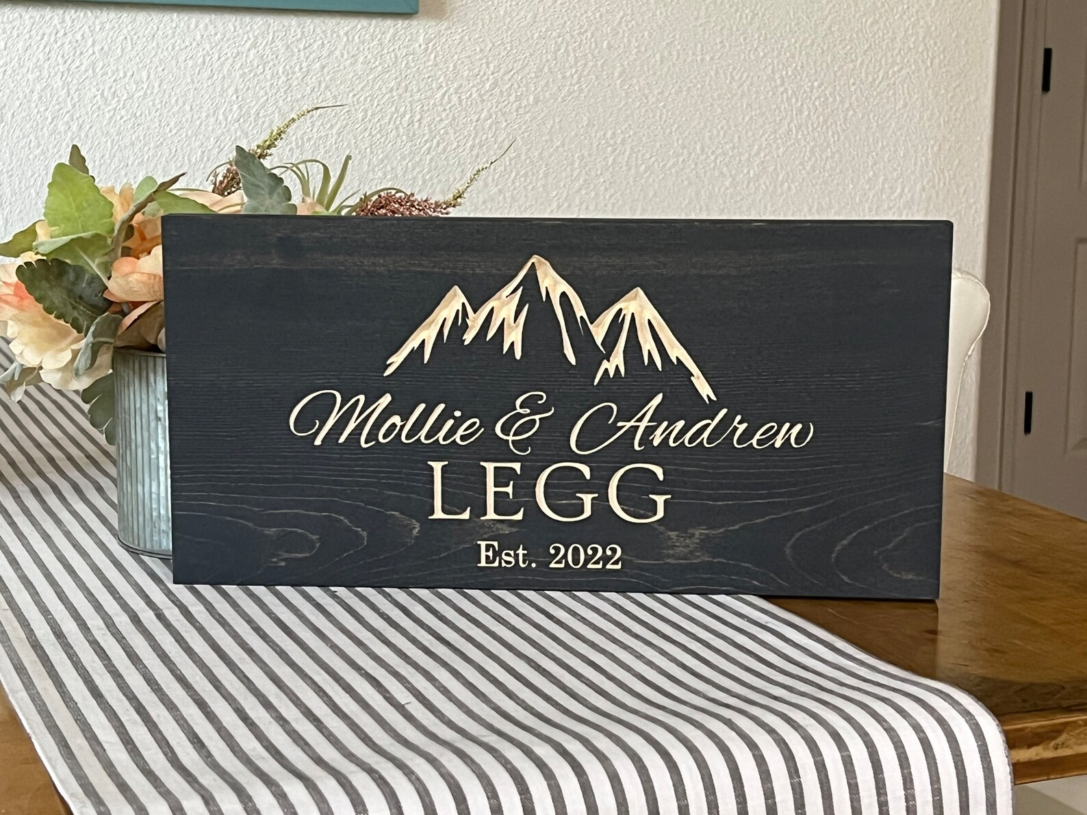 Personalized Engraved Mountain Wedding Sign - Etsy