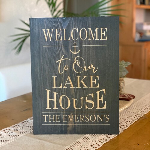 Personalized Engraved Welcome to Our Lake House Oar Sign | Etsy