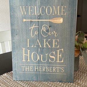 Personalized Engraved Welcome to Our Lake House Oar Sign - Etsy