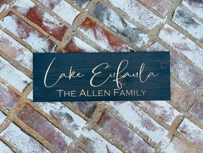 Personalized Engraved Lake Name Lake House Sign | Etsy