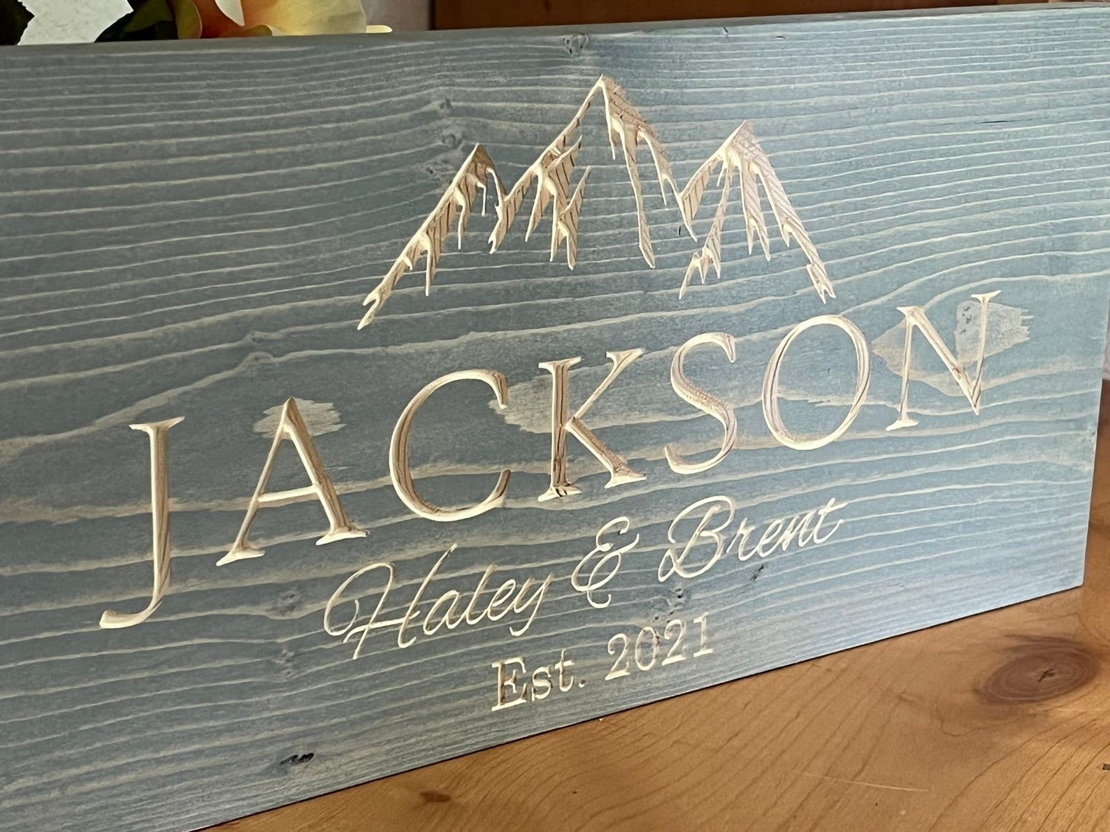 Personalized Engraved Mountain Wedding Sign - Etsy
