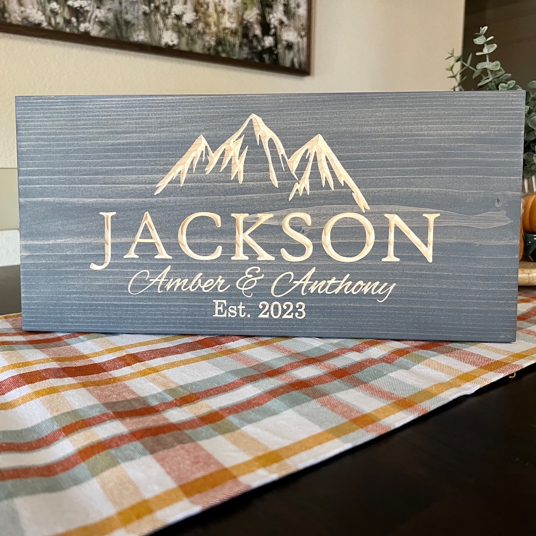 Personalized Engraved Mountain Wedding Sign - Etsy