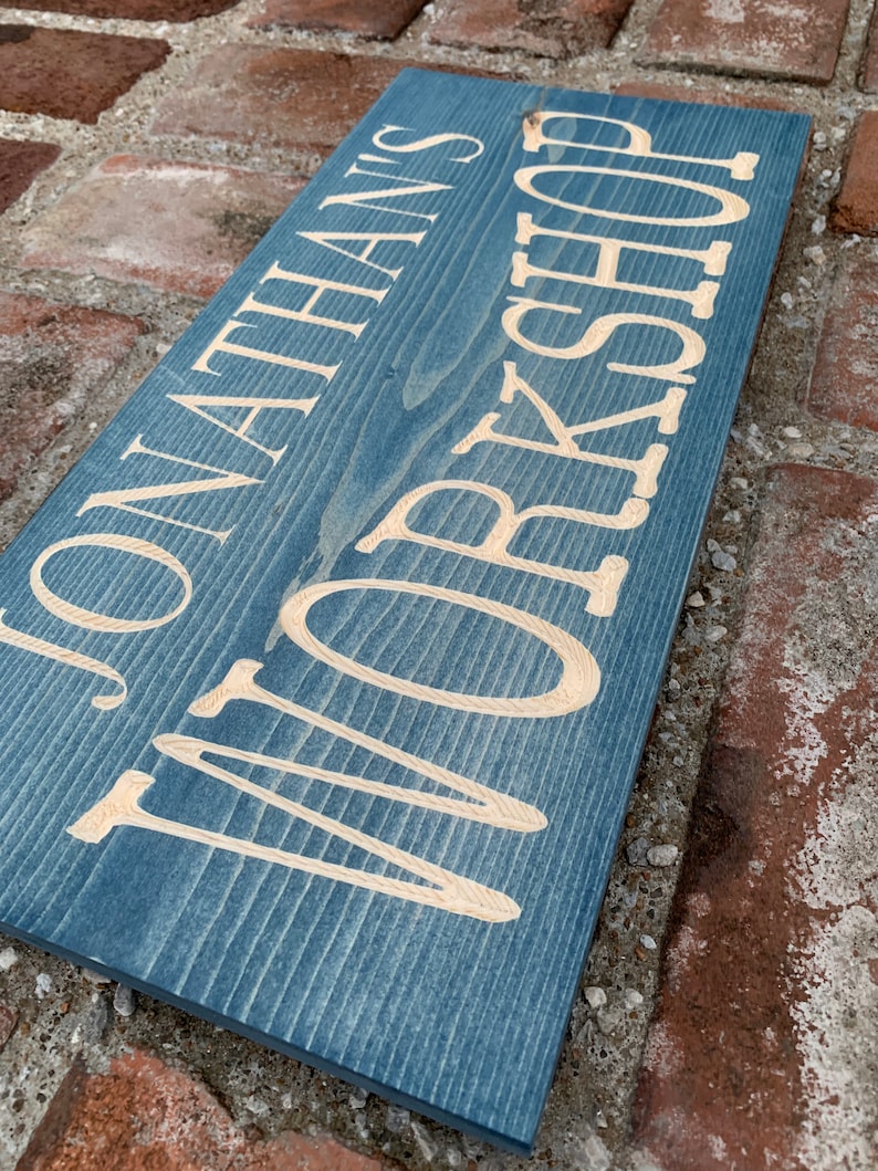 Personalized Engraved Workshop Sign | Etsy
