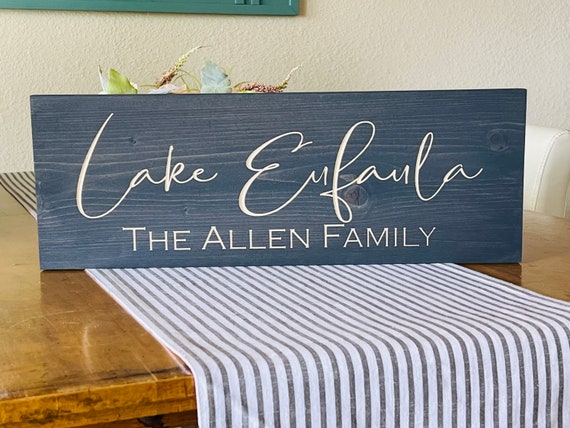Personalized Engraved Lake Name Lake House Sign | Etsy