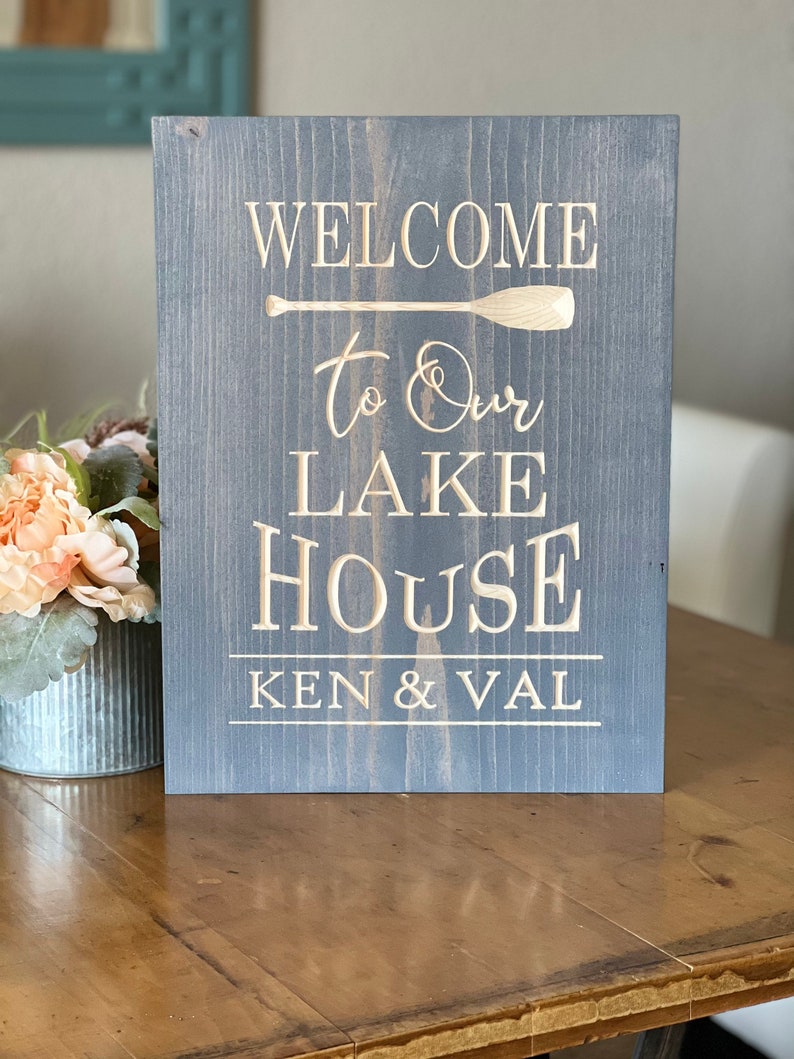 Personalized Engraved Welcome to Our Lake House Oar Sign - Etsy
