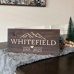 Personalized Engraved Mountain Wedding Heart Est Sign - Etsy