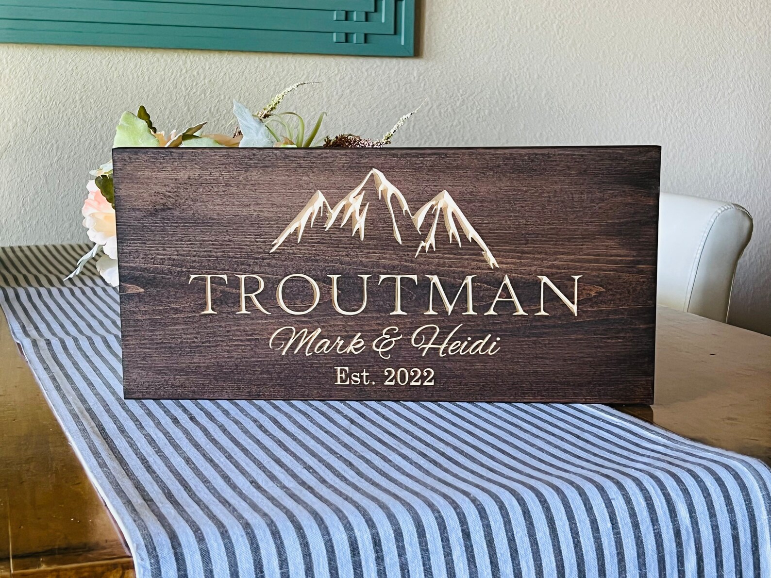 Personalized Engraved Mountain Wedding Sign - Etsy