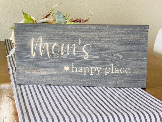 Personalized Engraved Happy Place Sign | Etsy
